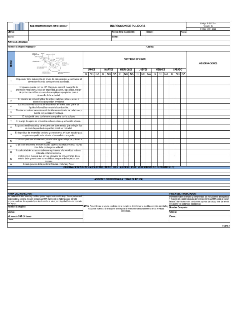 Inspe Pulidora | PDF