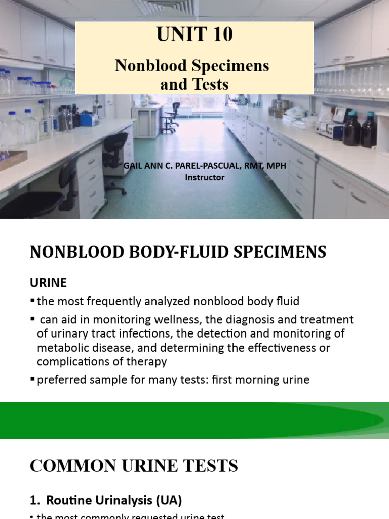 Nonblood Specimens and Tests | Download Free PDF | Urinary Tract ...