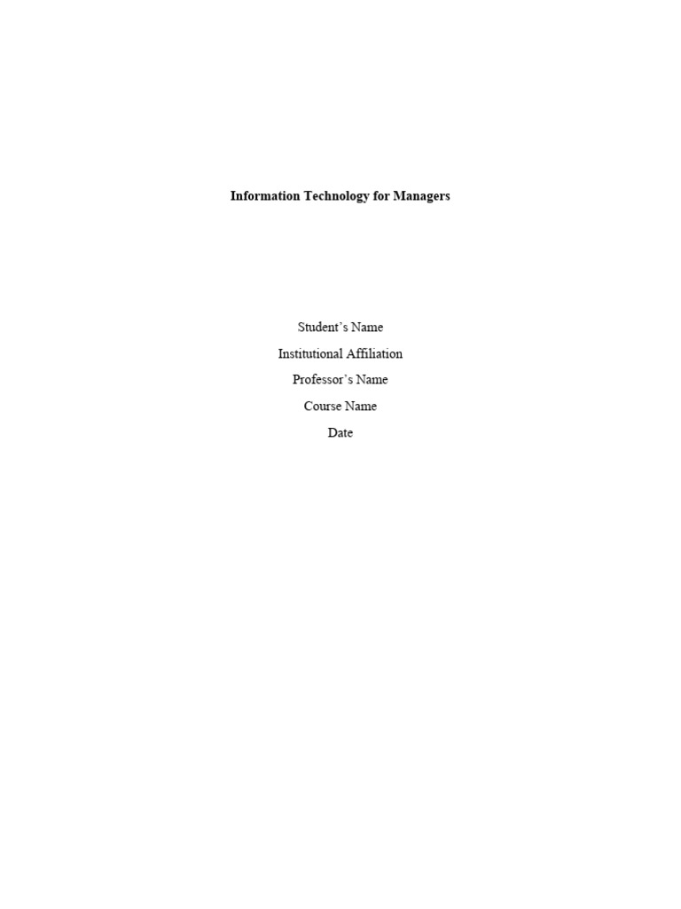 Information Technology For Managers | PDF | Information Security ...