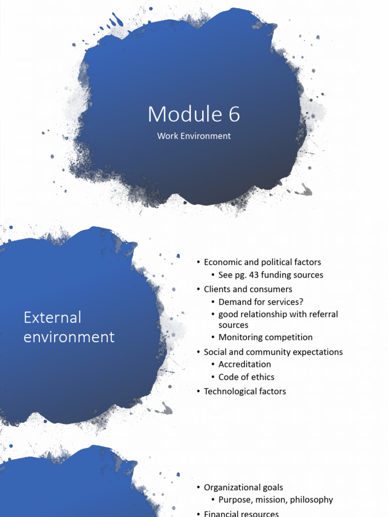 Module 6 Work Environment | PDF | Employment | Behavioural Sciences