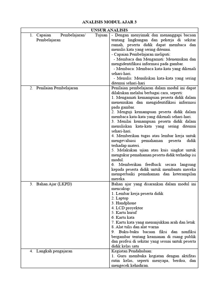 Analisis Modul Ajar 3 | PDF | Karier & Perkembangan | Sains & Matematika