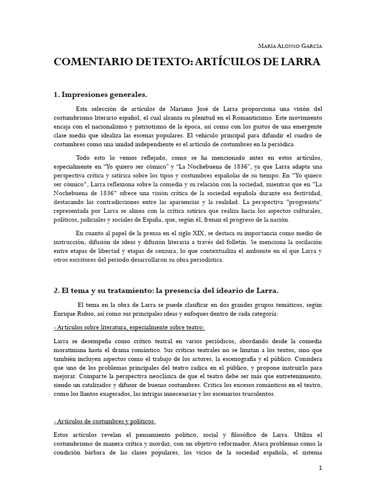 Artículos de Larra | PDF | Teatro | Humor