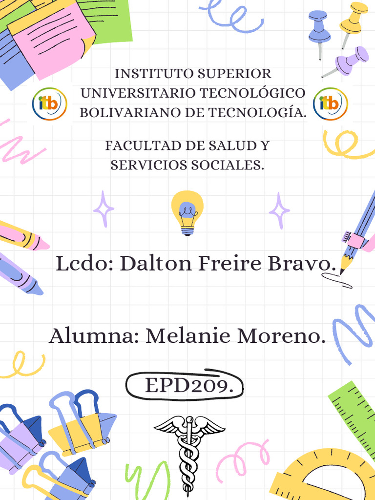 Documento A4 Portada Carátula Ilustrado Doodle Multicolor | PDF