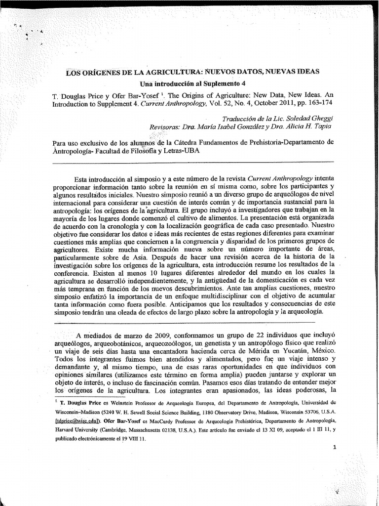 Los Orígenes de La Agricultura | PDF