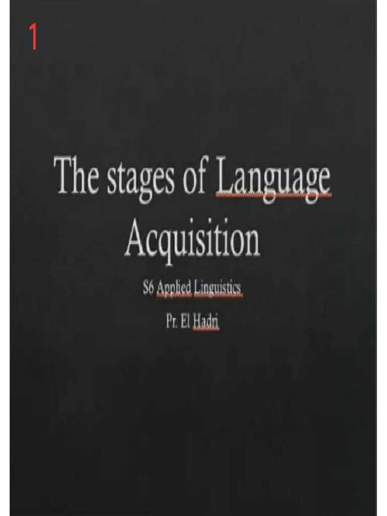 Stages of Language Acquisition | PDF
