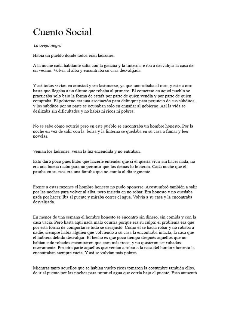 Cuento Social: La Oveja Negra | PDF