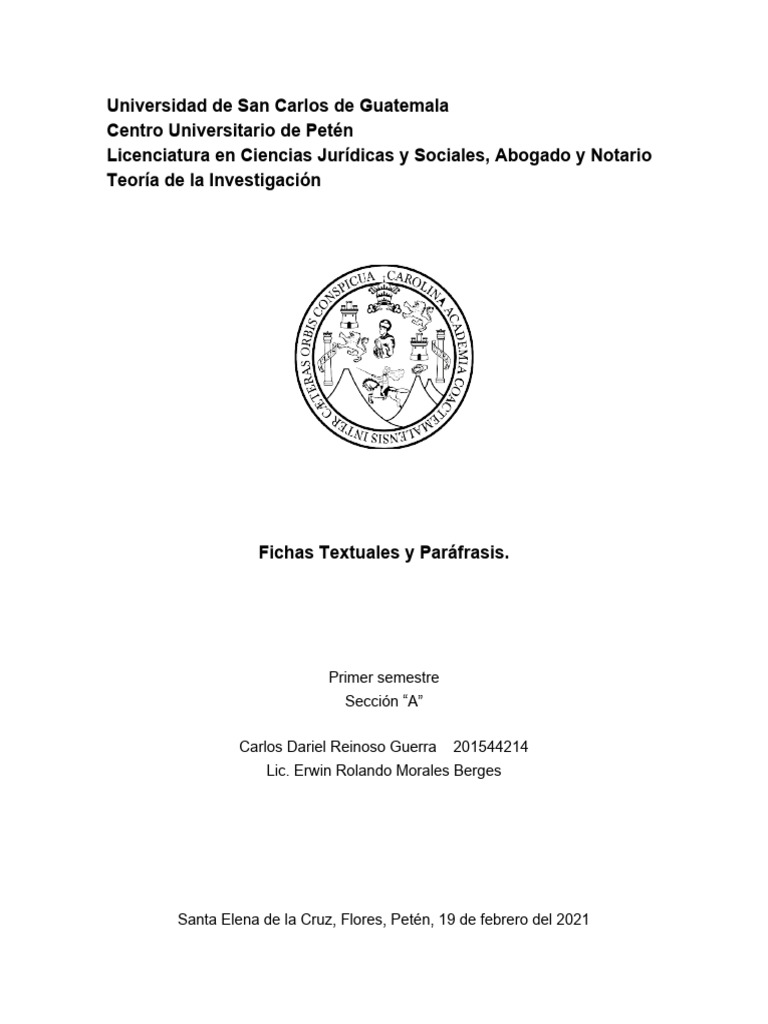 Fichas de Parafrasis en Investigación | PDF | Método científico | Hipótesis