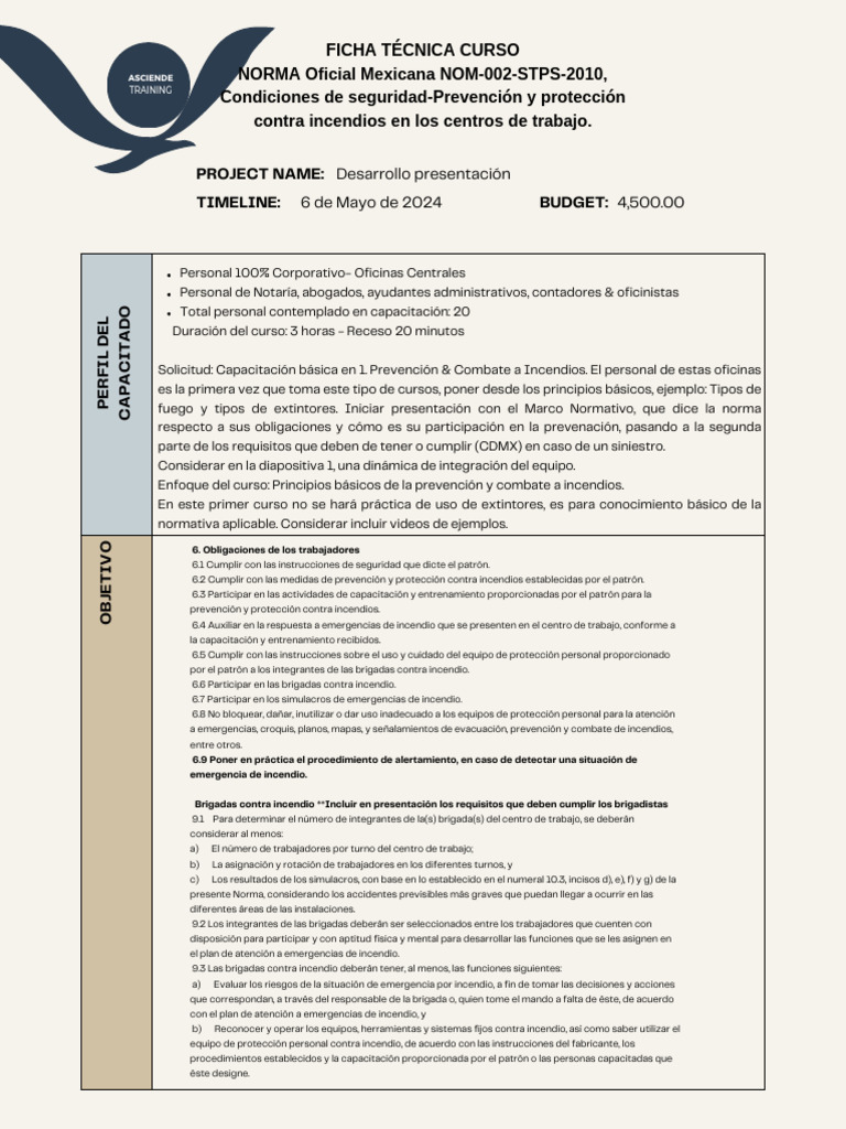 Ficha para Presentación NOM 002 STPS | PDF | Negocios | Informática