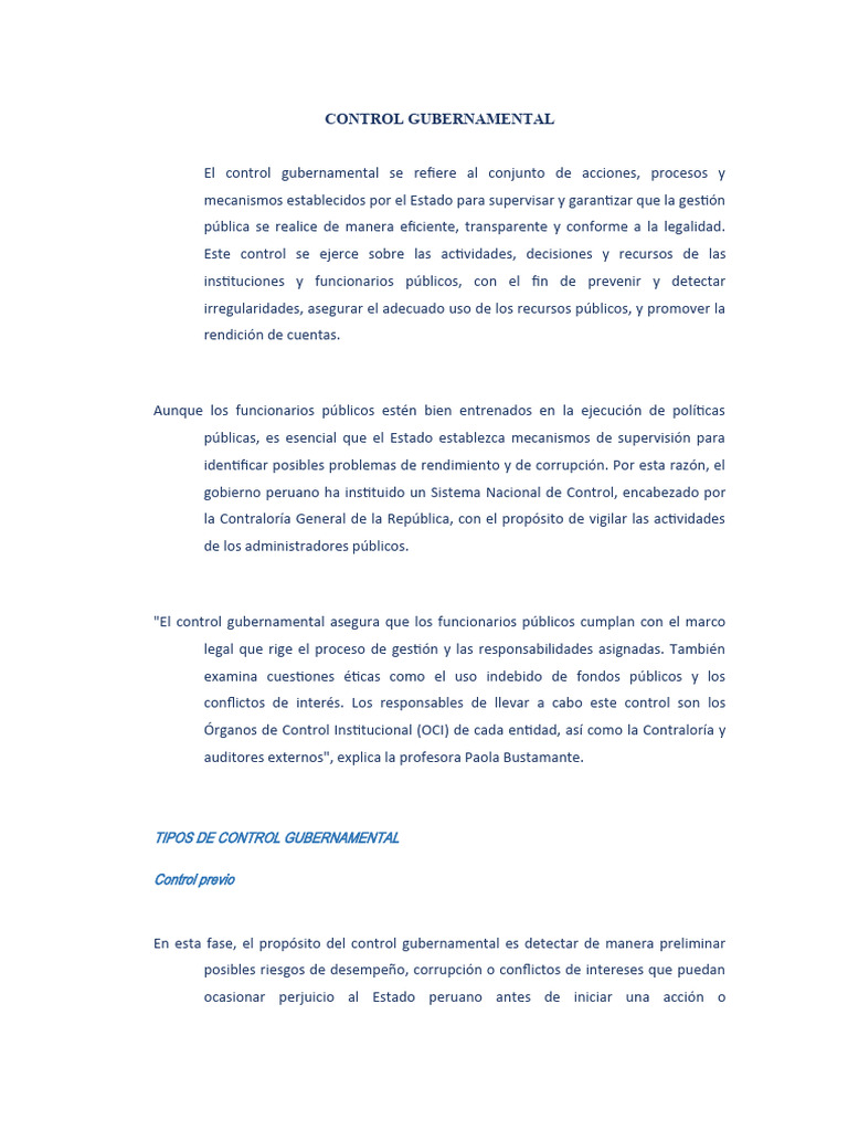 Actividad #2 - CONTROL GUBERNAMENTAL | PDF | Auditoría | Responsabilidad