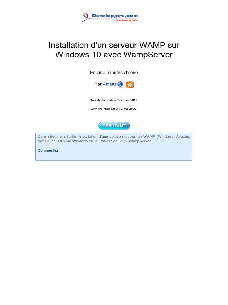 Installer Wamp Windows10 | PDF | PHP | MySQL