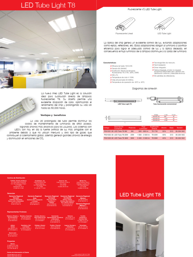 Brochure LED Tube T8 | Descargar gratis PDF | Diodo emisor de luz ...
