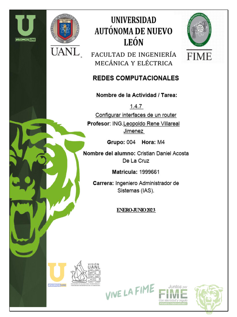 1 4 7 Packet Tracer Configure Router Interfaces Ilm Pdf Enrutador Computación