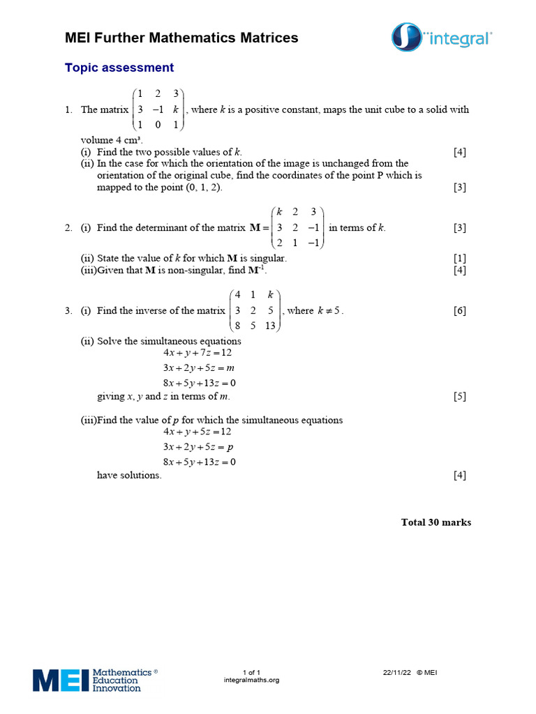 Matrices | PDF