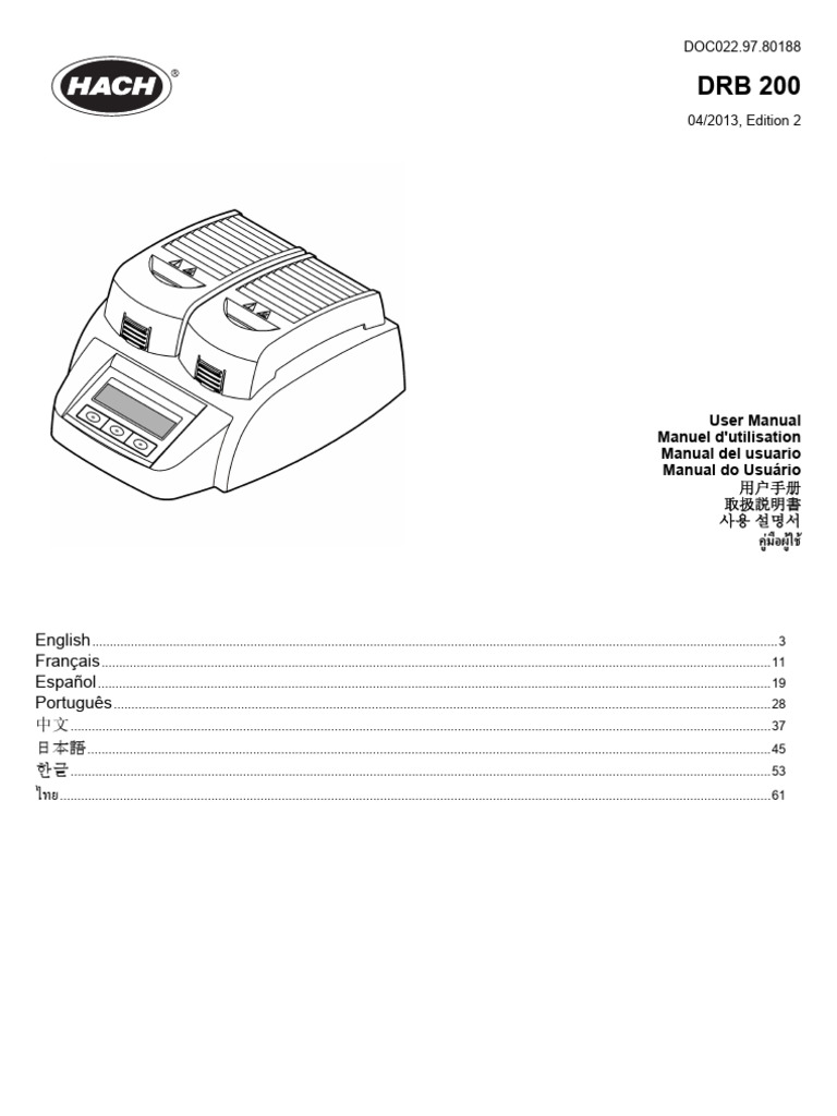DRB 200 | PDF | Thermometer | Total Organic Carbon