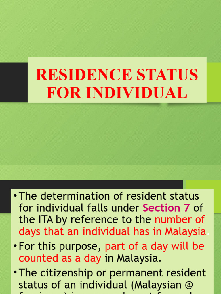 Acb21103 Residence Status 2023 | PDF | Malaysia | Taxes