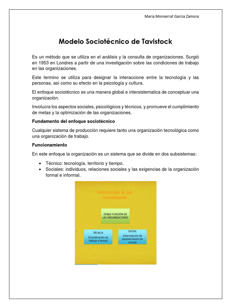 Modelo Sociotécnico de Tavistock | PDF | Sicología | Ciencias del ...