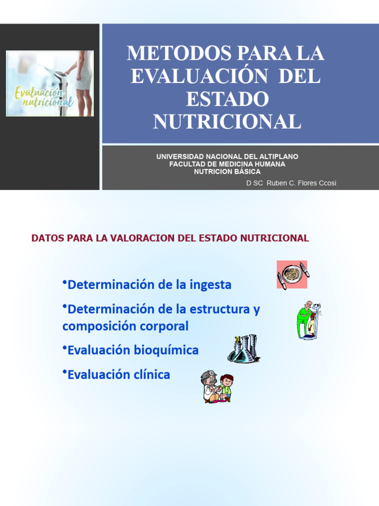 2.7 Metodos Para La Evaluación Del Estado Nutricional | PDF | Nutrición | Dieta y nutrición