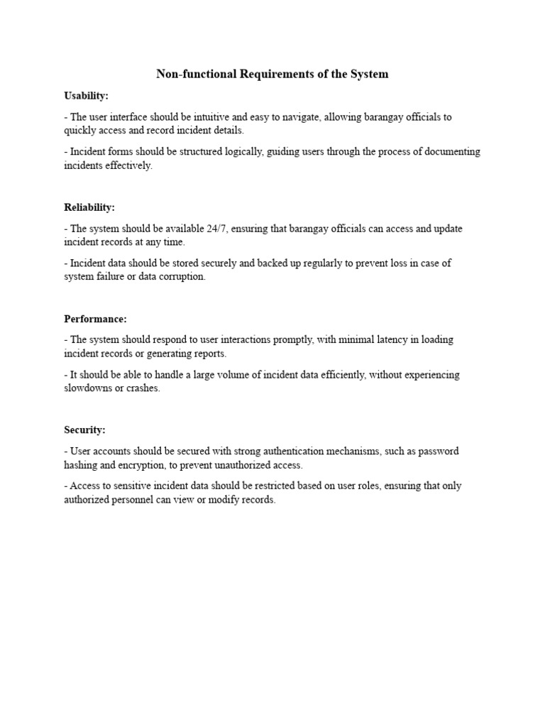 Non-Functional Requirements of The System: Usability | PDF | Computers