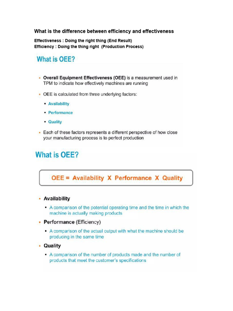 Efficiency vs. Effectiveness Explained | PDF | Business Process ...