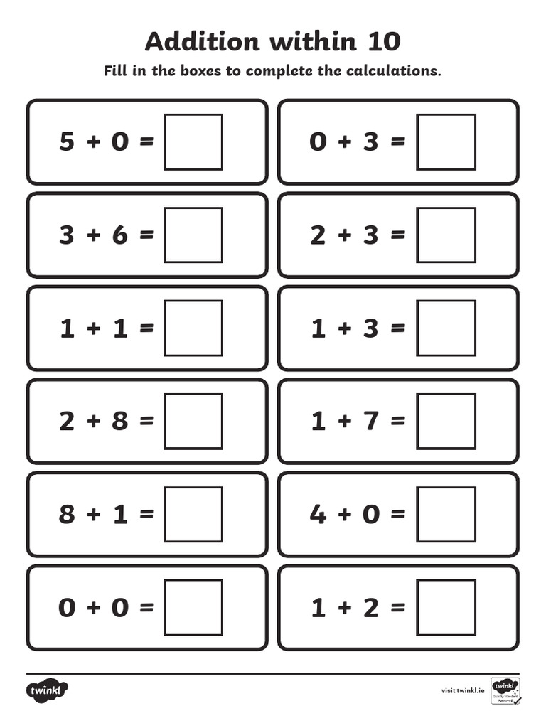 Addition Problems for Kids Under 10 | PDF | Teaching Methods & Materials