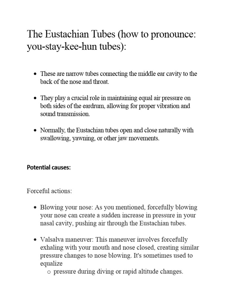 The Eustachian Tubes | PDF | Vertigo | Ear
