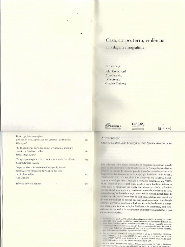 Comerford John Et Al Apresentação Casa, Corpo,Terra e Violencia | PDF