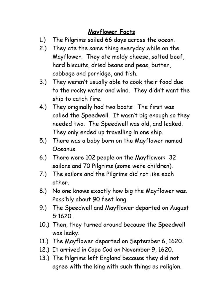 Mayflower Facts | PDF | Former English Colonies | Dominion Of New England