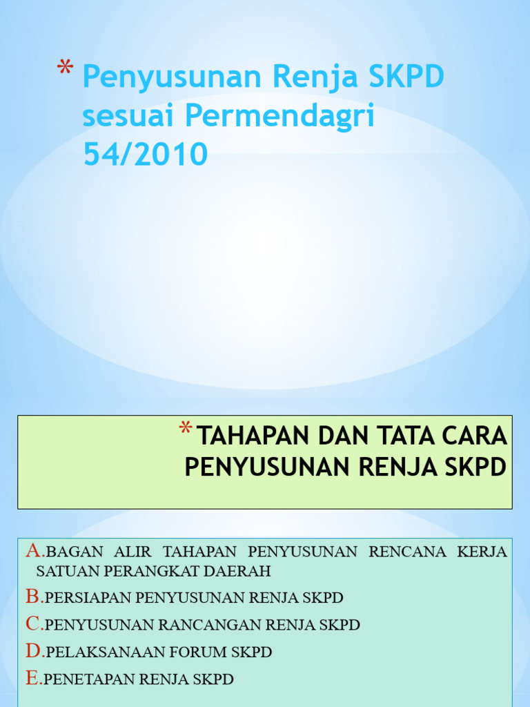 Penyusunan Renja SKPD | PDF