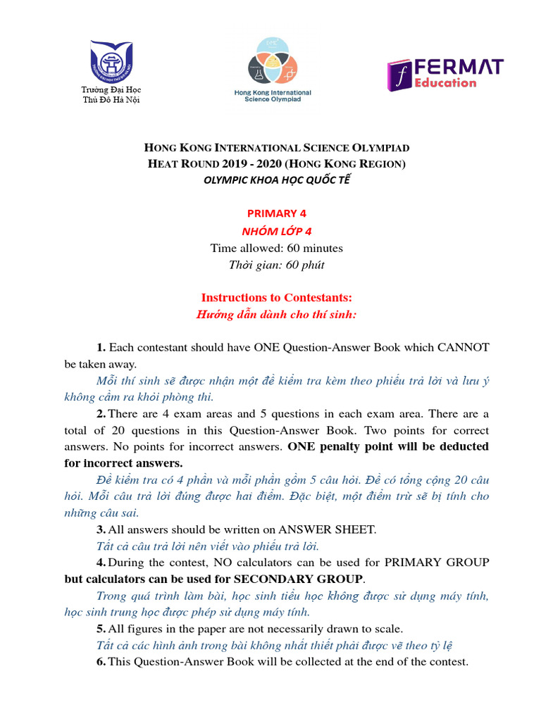 HKISO 2019-2020-Mock-Heat-Khối 4 | PDF