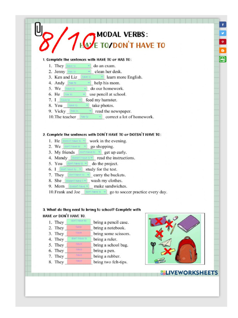 Modals Verbs Exercise - Number Two | PDF
