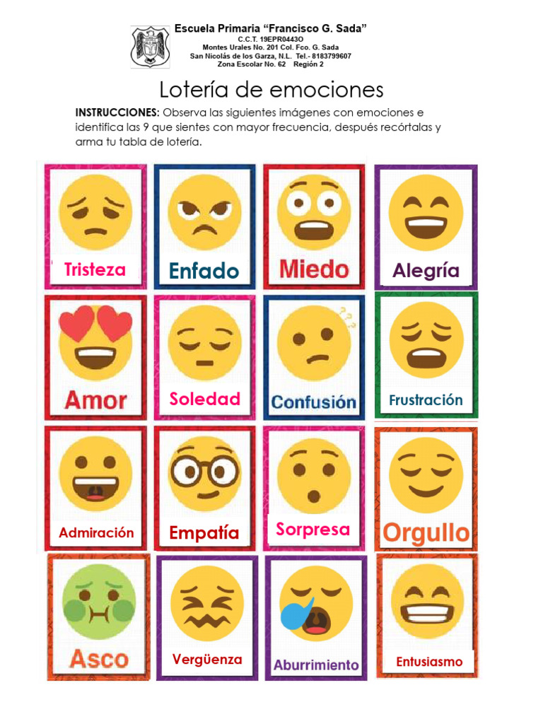Lotería de Emociones | PDF