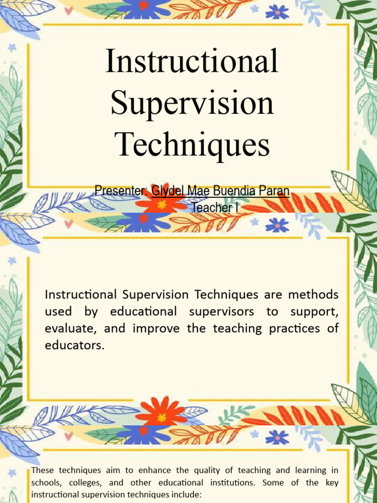 Instructional Supervision Techniques | Download Free PDF | Teachers ... Instructional Supervision Techniques | Download Free PDF | Teachers ...