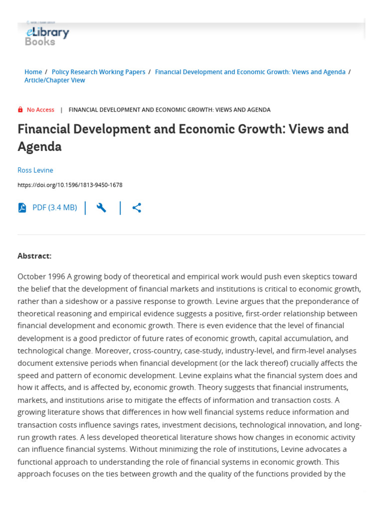 Financial Development's Impact on Growth | PDF | Economic Growth ...