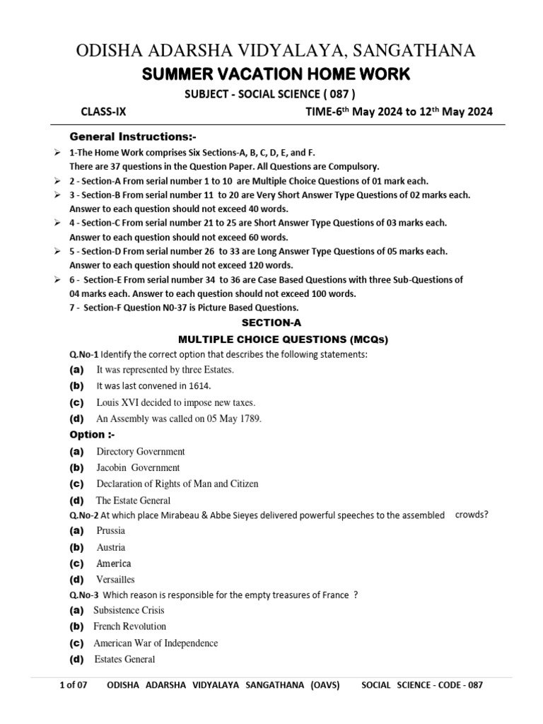 Class IX - SST | PDF | French Revolution | France