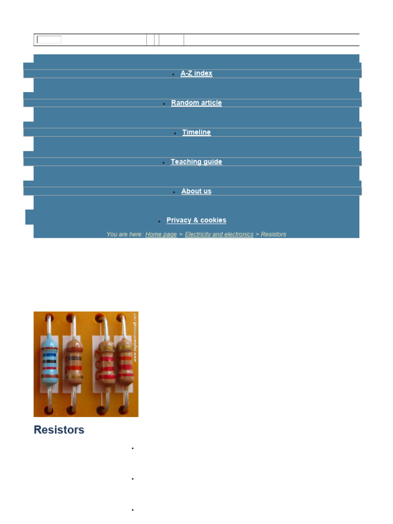 resistors | PDF | Electrical Resistance And Conductance | Electrical ...