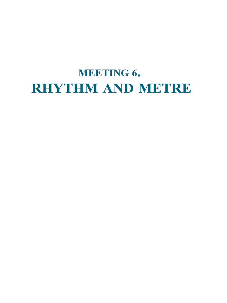 Rythm and Metre | PDF | Metre (Poetry) | Rhythm And Meter