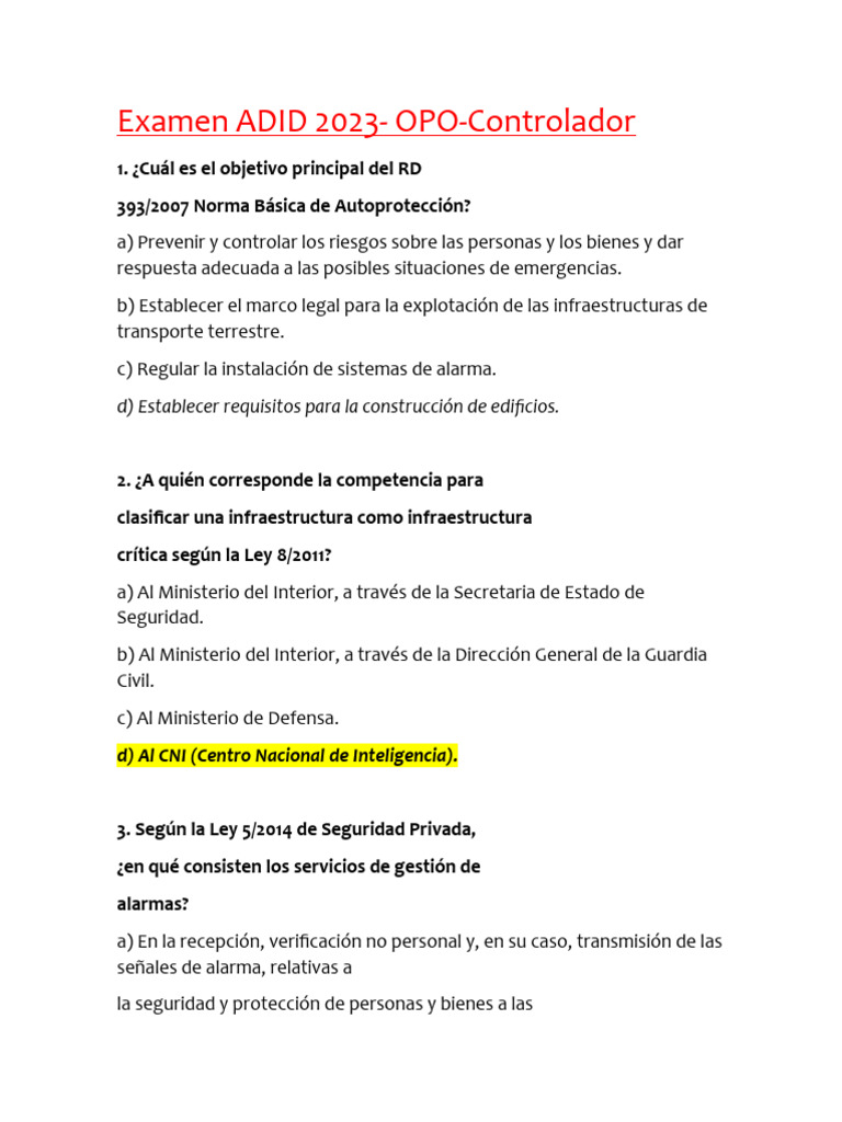 Examen Adif 2023 | Descargar gratis PDF | Business | Gobierno