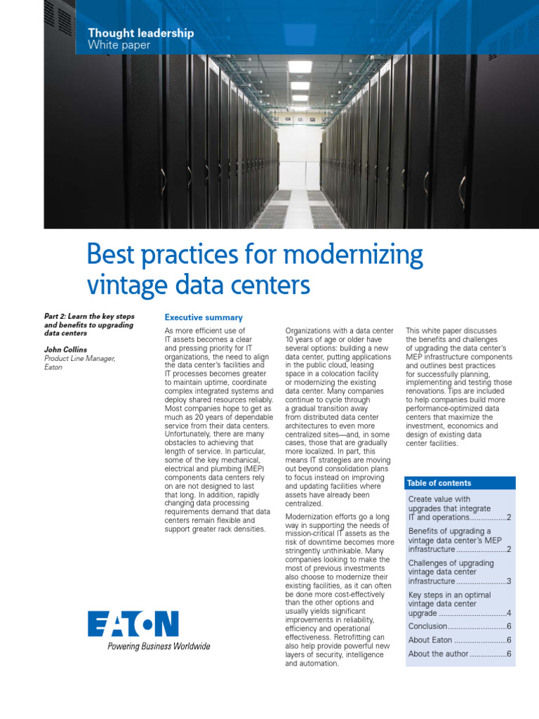 Best Practices For Moderning Data Centers | PDF | Data Center | Infrastructure