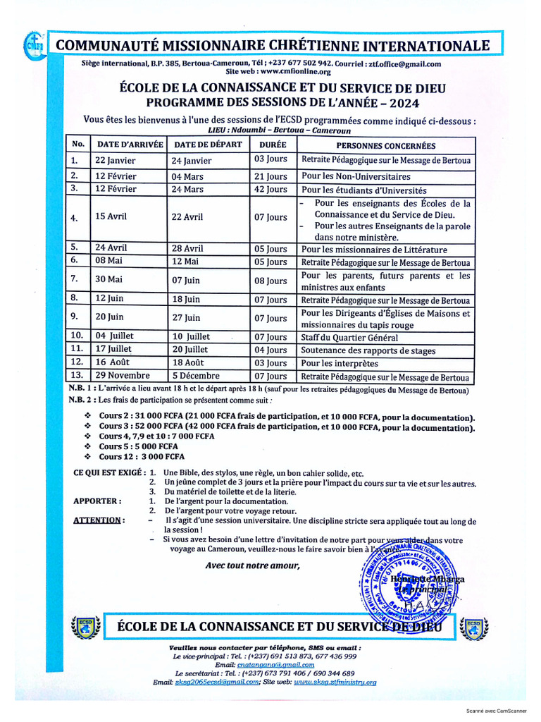 Programme de l'ECSD 2024 | PDF