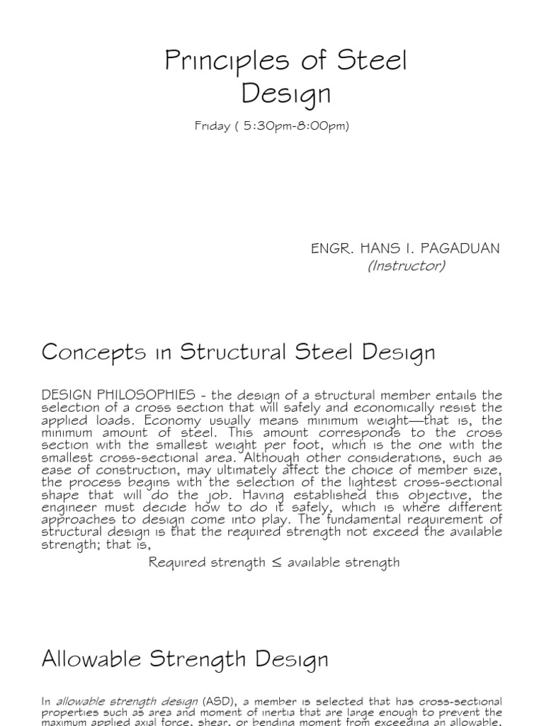 Principles of Steel Design | PDF | Strength Of Materials | Deformation ...