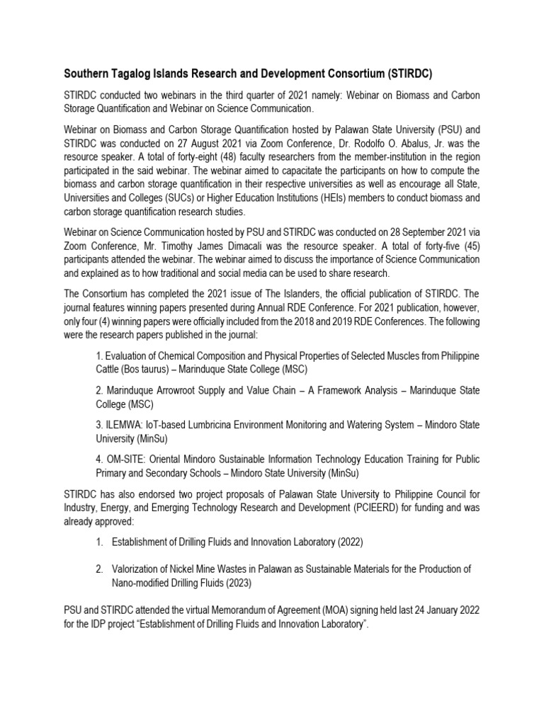 2021 Write Up Stirdc | PDF | Science & Mathematics | Technology ...