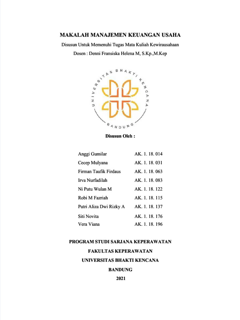 PDF Kelompok 4 Makalah Manajemen Keuangan Usaha Kwu Pert 14 1 - Compress | PDF