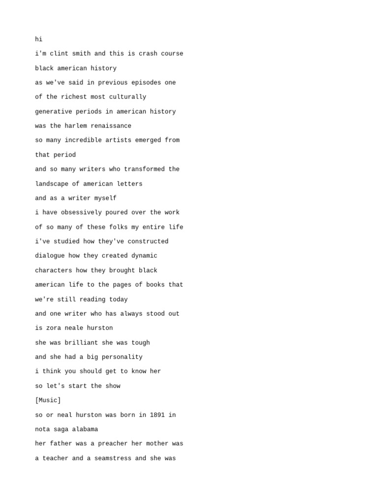 Zora Neale Hurston: A Literary Pioneer | PDF | Harlem Renaissance