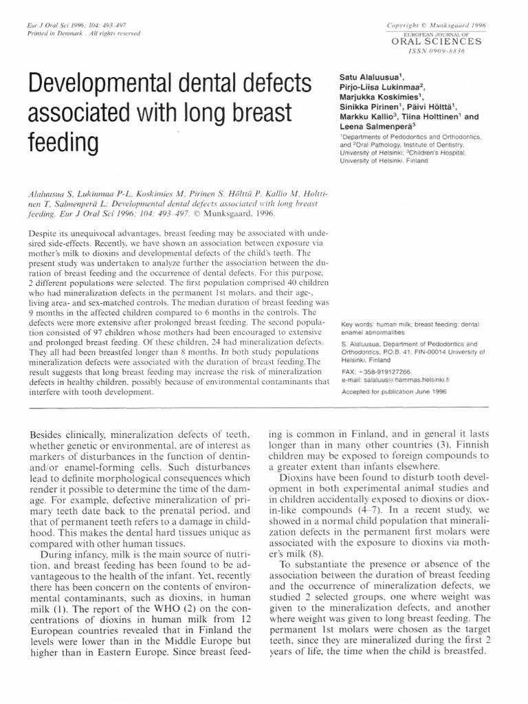 Developmental Dental Defects | Download Free PDF | Polychlorinated ...