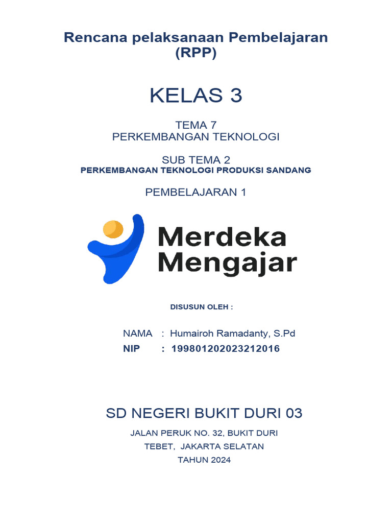 RPP Kelas 3 Tema 7 Umay | PDF