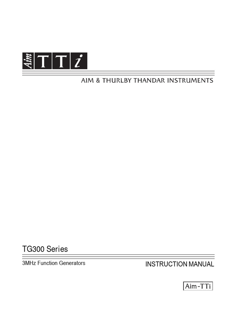 TG300 Series 3MHz Function Generators Manual | PDF | Amplitude | Fuse (Electrical)