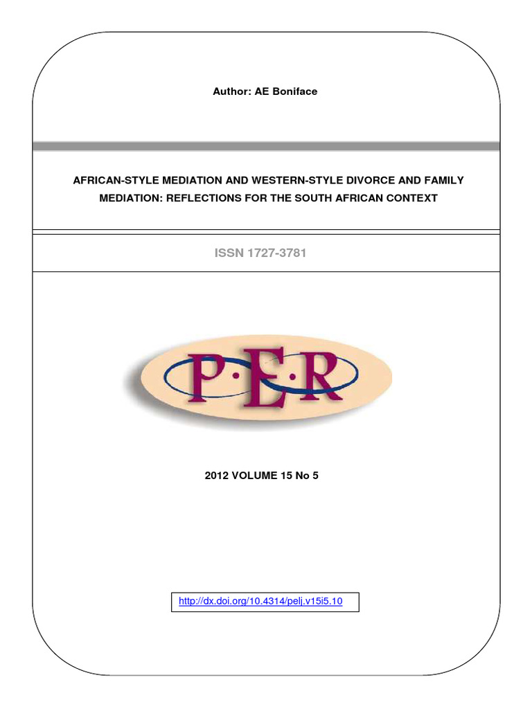 African vs. Western Mediation in SA | PDF | Mediation | Restorative Justice