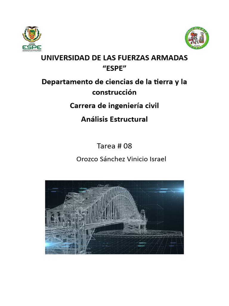Análisis Estructural: Tarea 08 | PDF