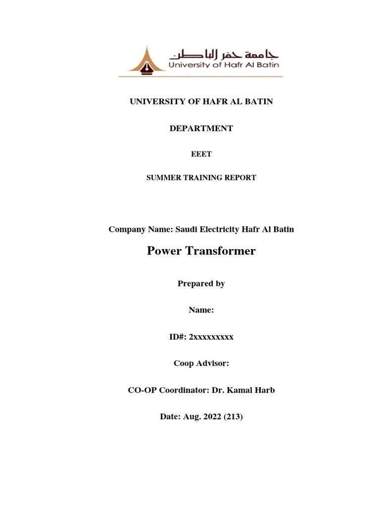 HBCC COOP Report Sample 2022 | PDF | Electric Motor | Electric Power ...