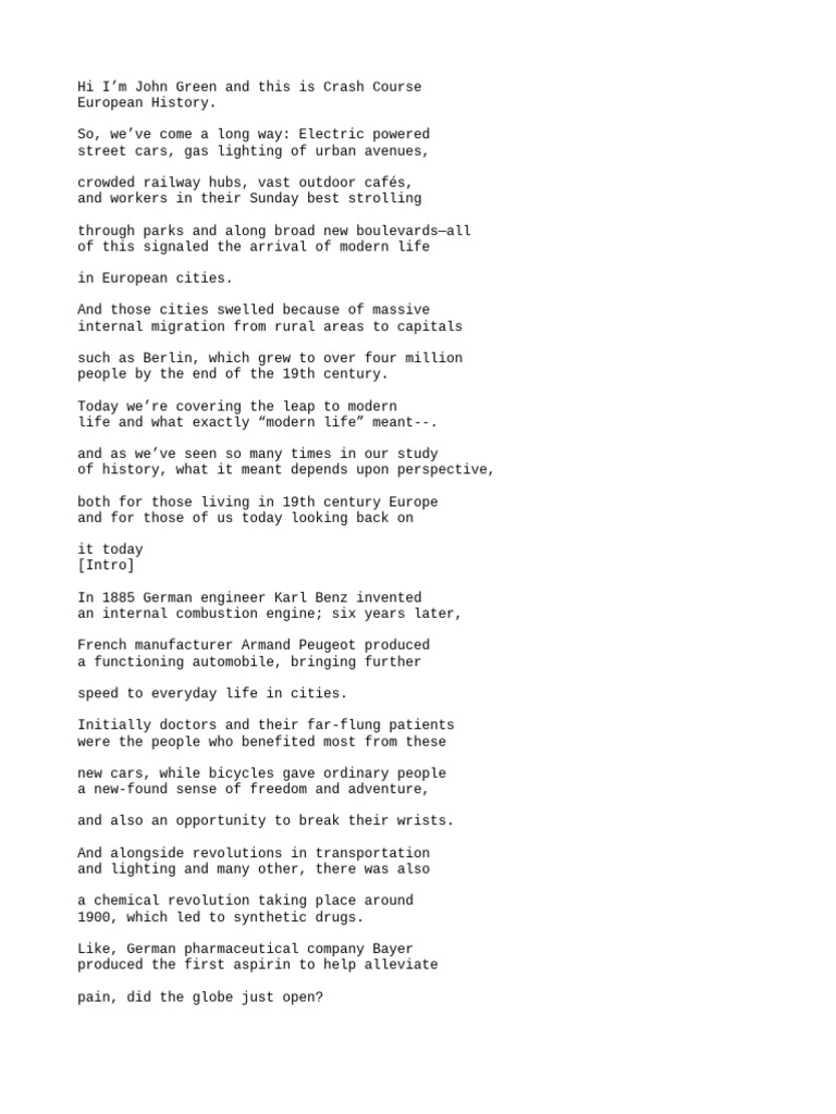 (English) Modern Life - Crash Course European History #30 (DownSub ...